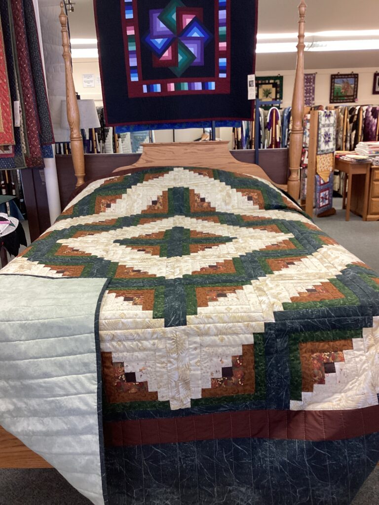 Queen Size Fall Fabric Log Cabin Quilt - The Quilt Shop at Miller's