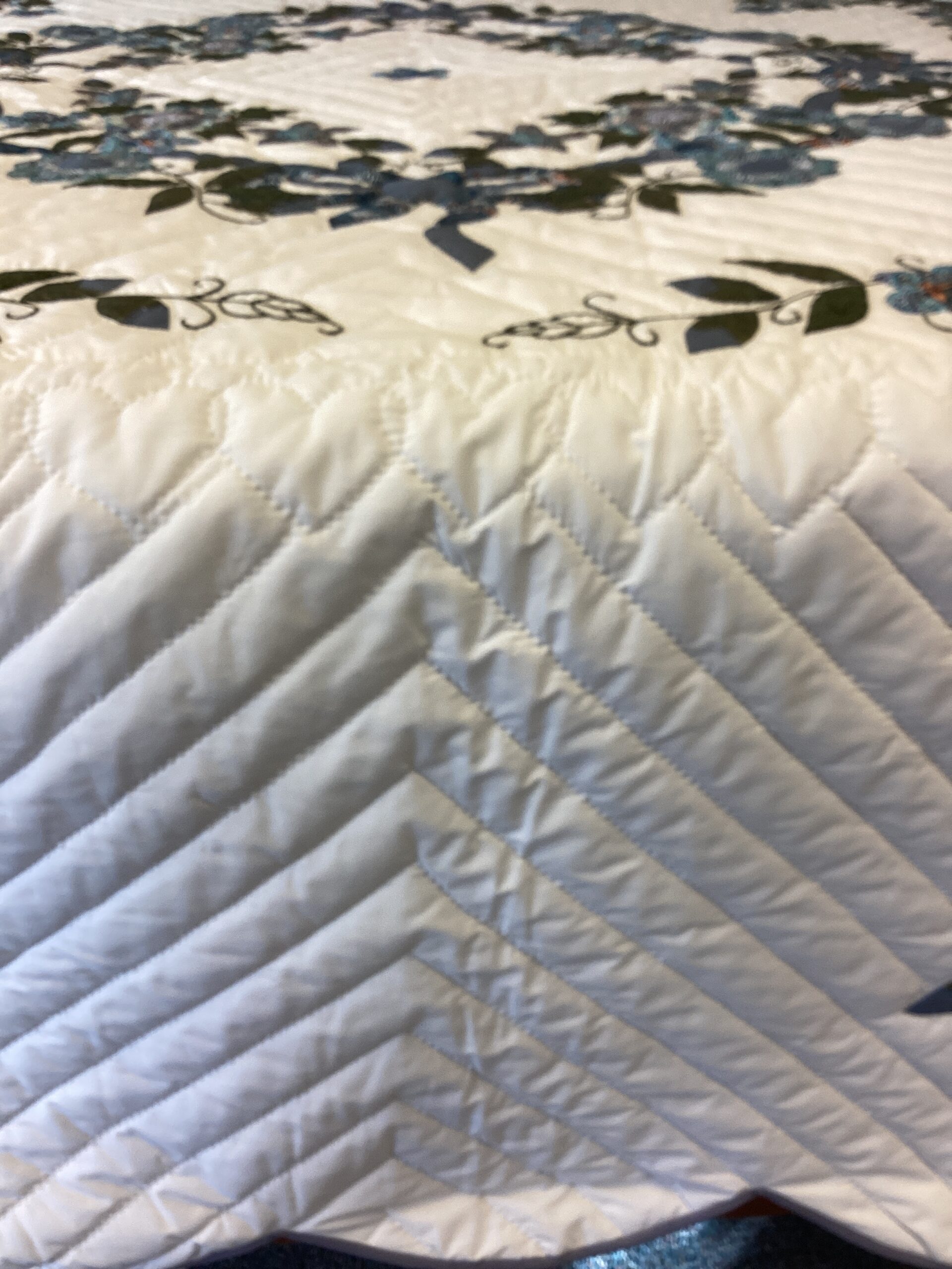 Heart Bouquet Needle-turned Applique King Size Quilt